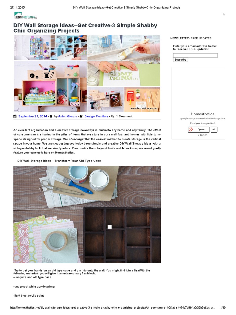 Creative DIY Wall Storage Solutions | PDF | Paint | Drill