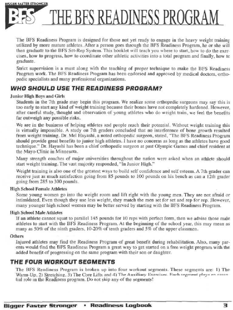 BFS Readiness Manual | Weight Training | Foot