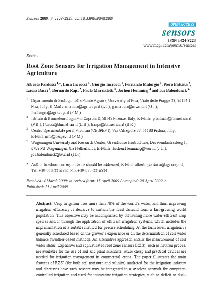 Sensor Research Paper | PDF | Water Resources | Soil