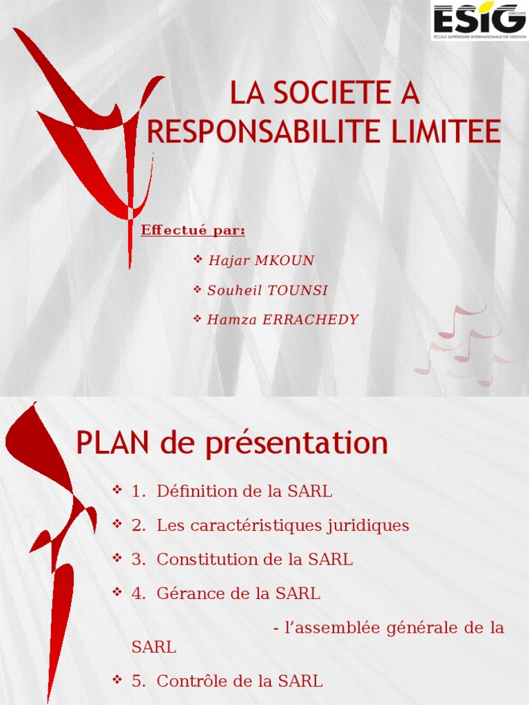 Définition et caractéristiques de la SARL | PDF | Business | Business ...