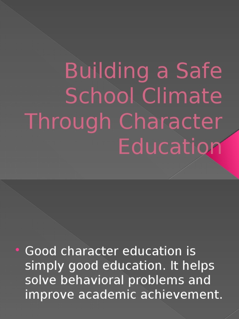 Character Education for Safe Schools | PDF