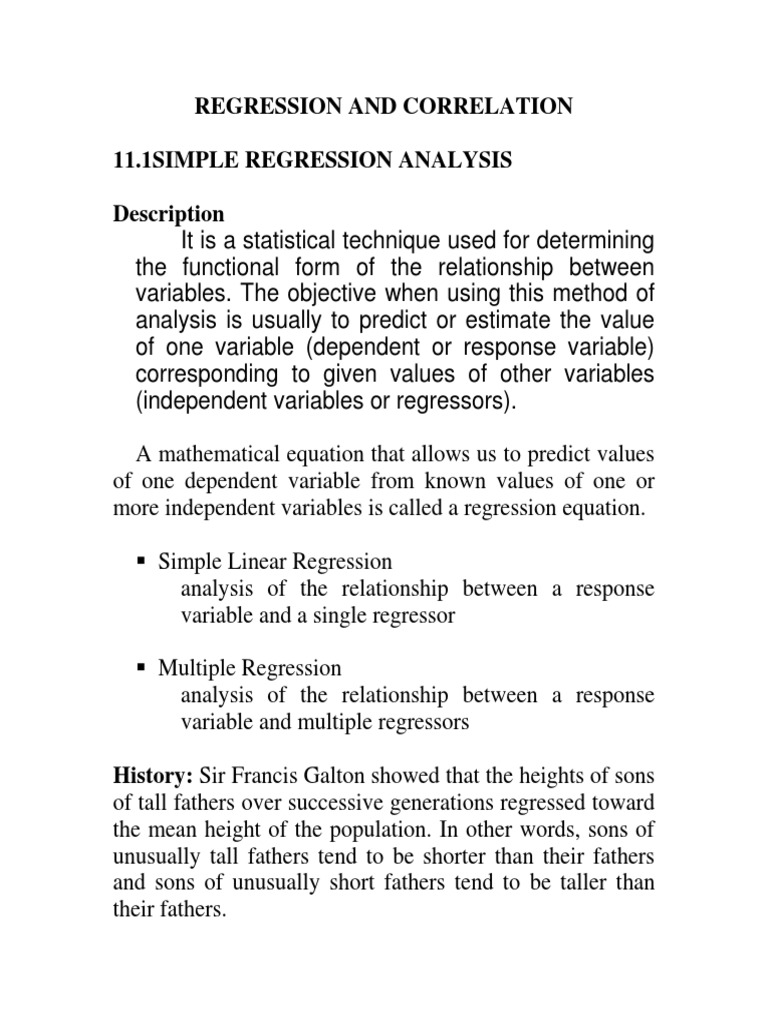 Regression And Correlation Pdf Regression Analysis Correlation And Dependence