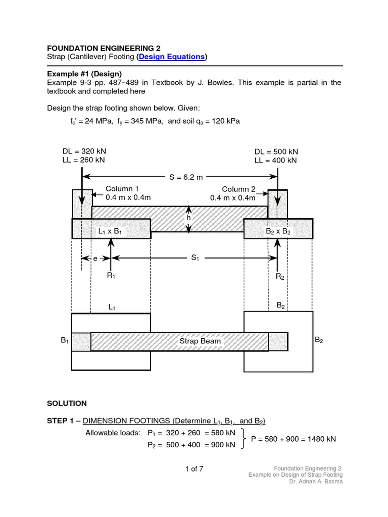Strap Example | PDF | Beam (Structure) | Concrete