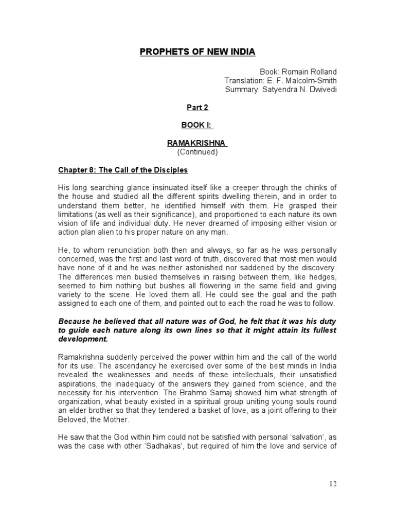 Prophets of New India: Book I: Ramakrishna | PDF | Ramakrishna | Monism