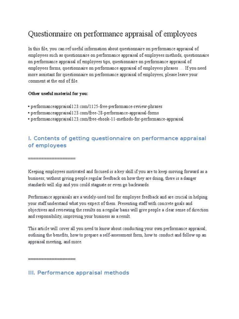 Employee Performance Appraisal Guide | PDF | Performance Appraisal | Bias