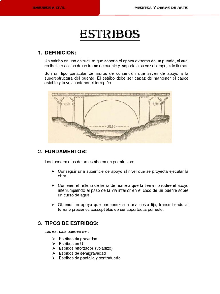 Tipos y diseño de estribos en puentes | PDF | Puente | Ingeniero civil