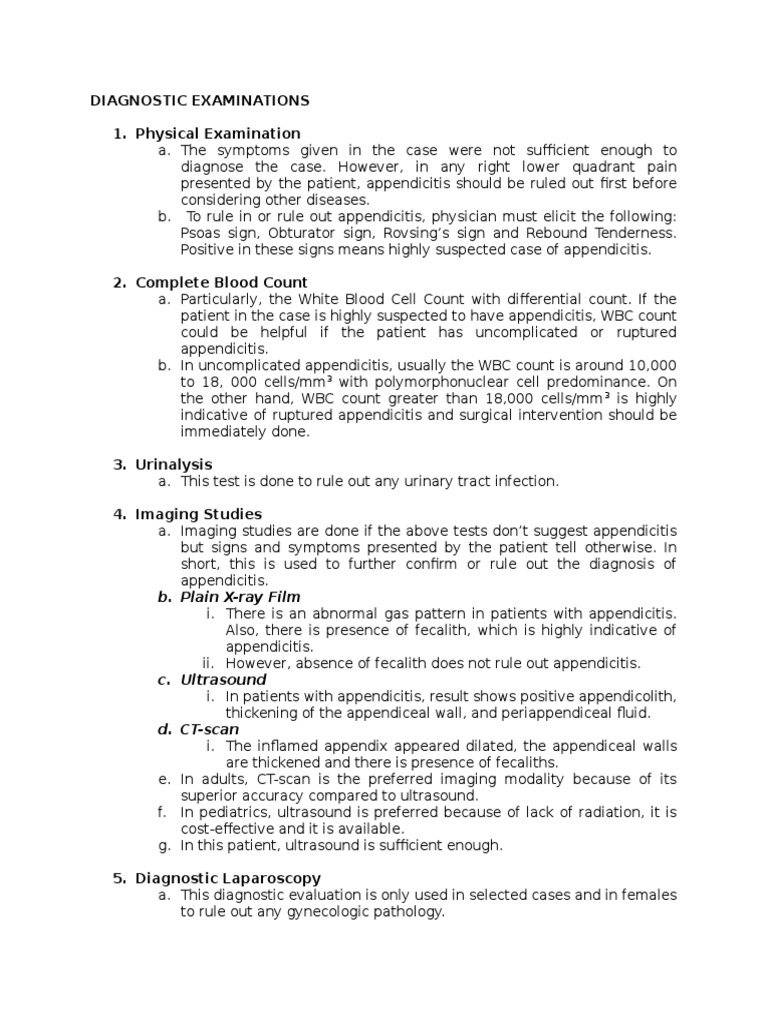 Diagnostic Examinations 1. Physical Examination: B. Plain X-Ray Film | PDF