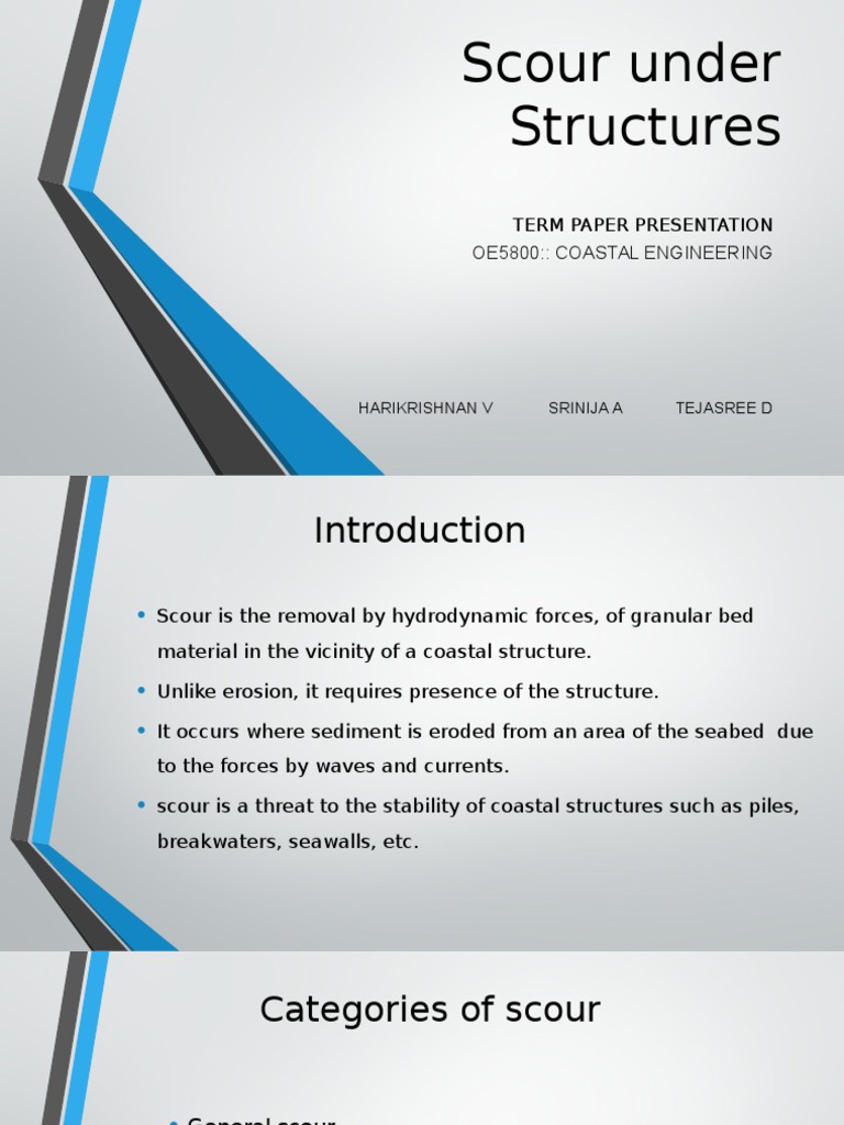 Scour Under Structures | PDF | Erosion | Sediment