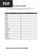 Hard Word Scramble Answers | PDF