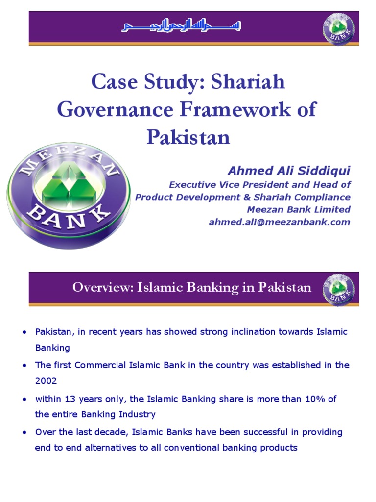 Case Study Pakistan Model Shariah Governance Framework PDF | PDF ...