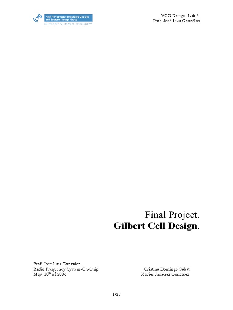 Gilbert Cell Design PDF | PDF | Radio Technology | Electrical Engineering