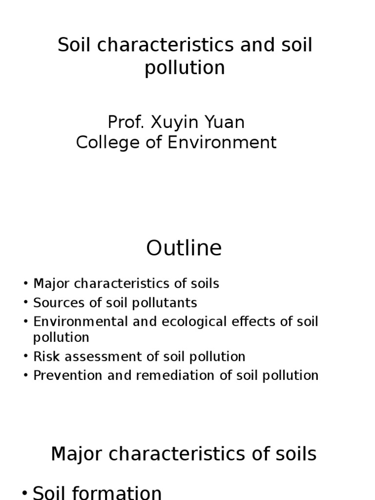 Soil Characteristics and Soil Pollution | PDF | Environmental ...