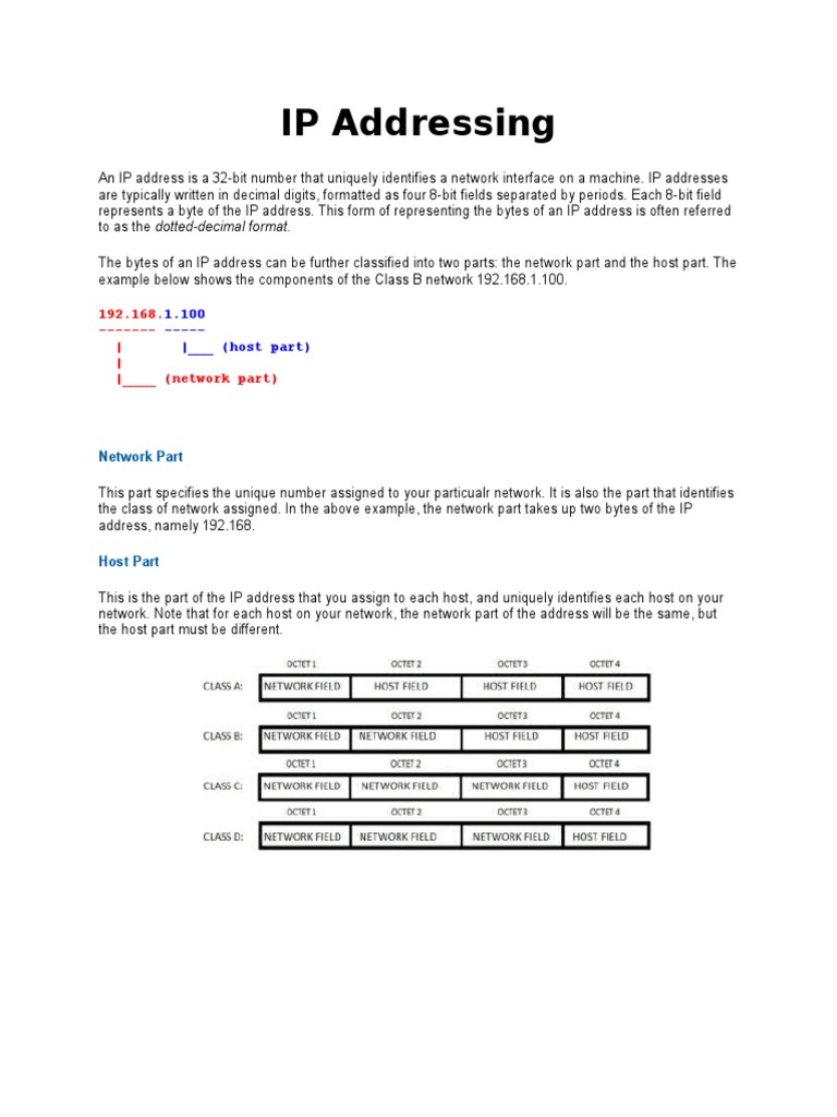 IP Addressing | PDF | Ip Address | Bit