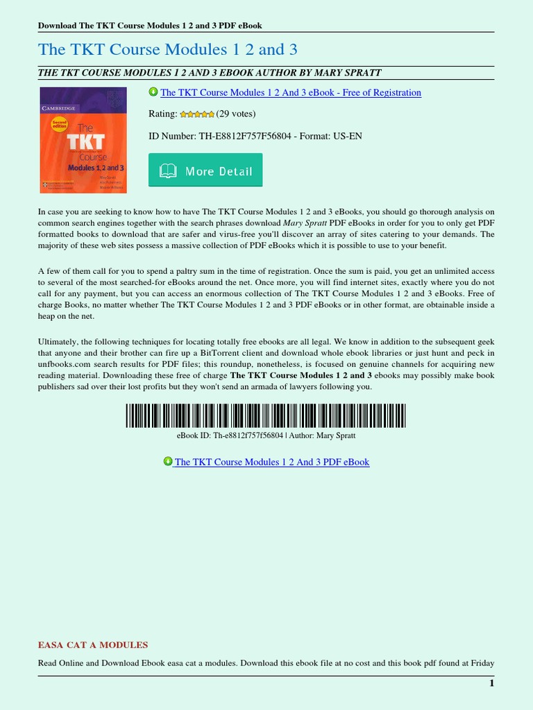 The TKT Course Modules 1 2 and 3 | PDF | E Books | Portable Document Format