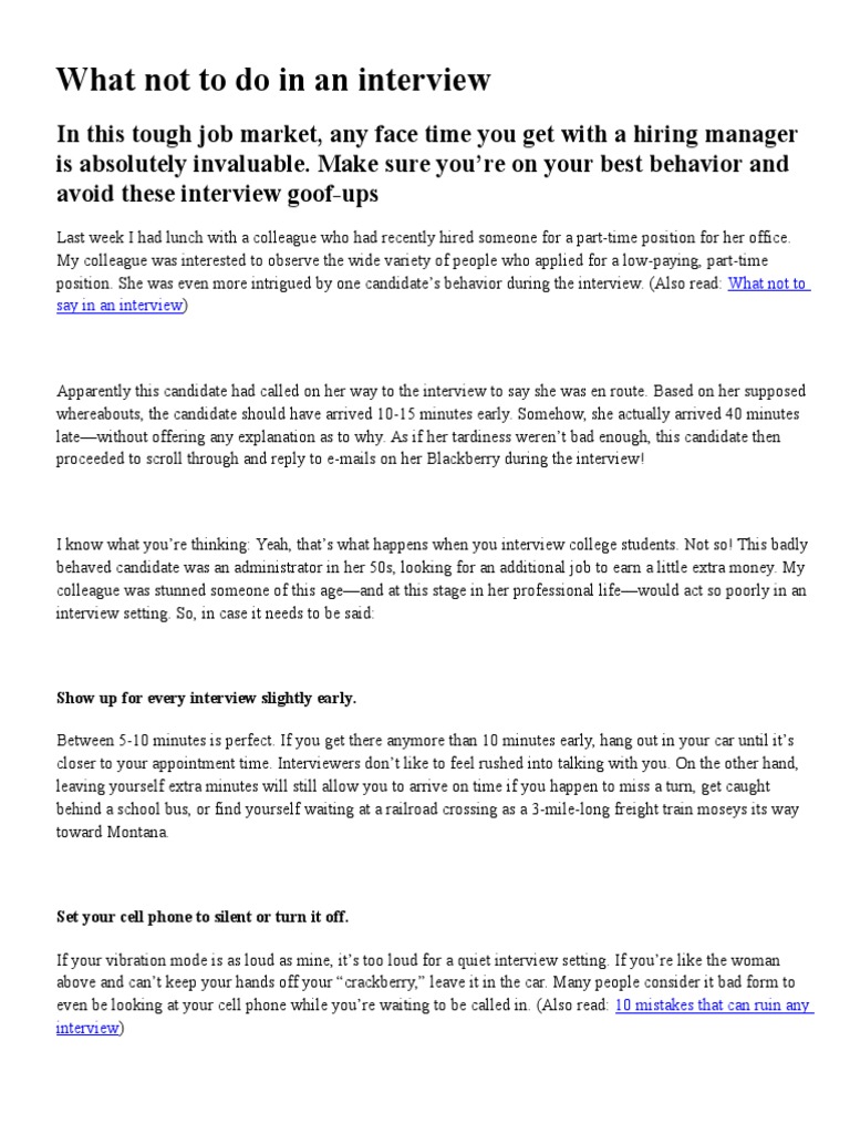 Interview Article2 | PDF | Job Interview | Recruitment