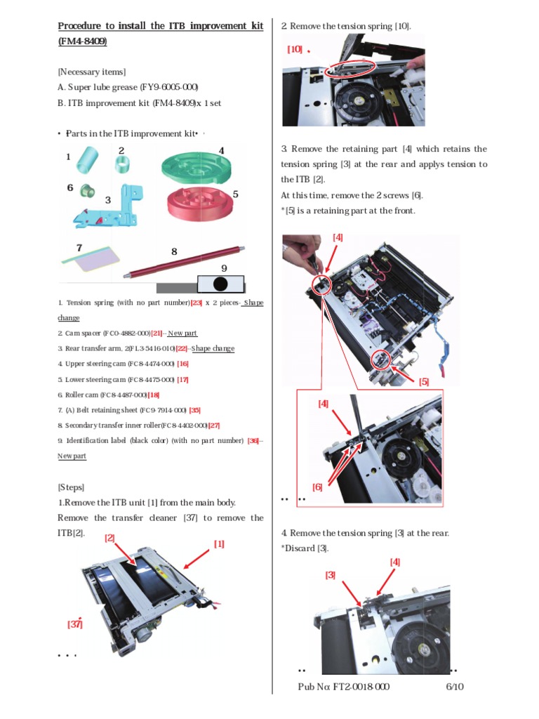 Procedure for Installing the ITB Improvement Kit (FM4-8409) to Optimize ...