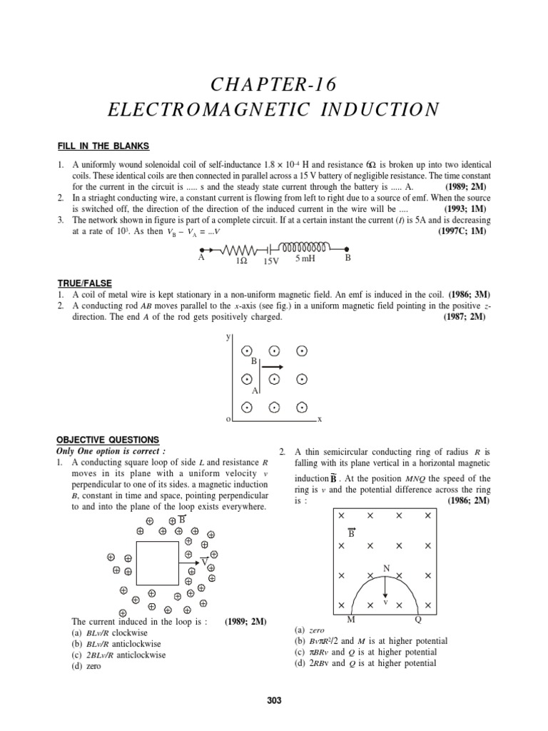 Chapter - 16 - Electromagnetic Induction | PDF | Electromagnetic Induction | Inductor