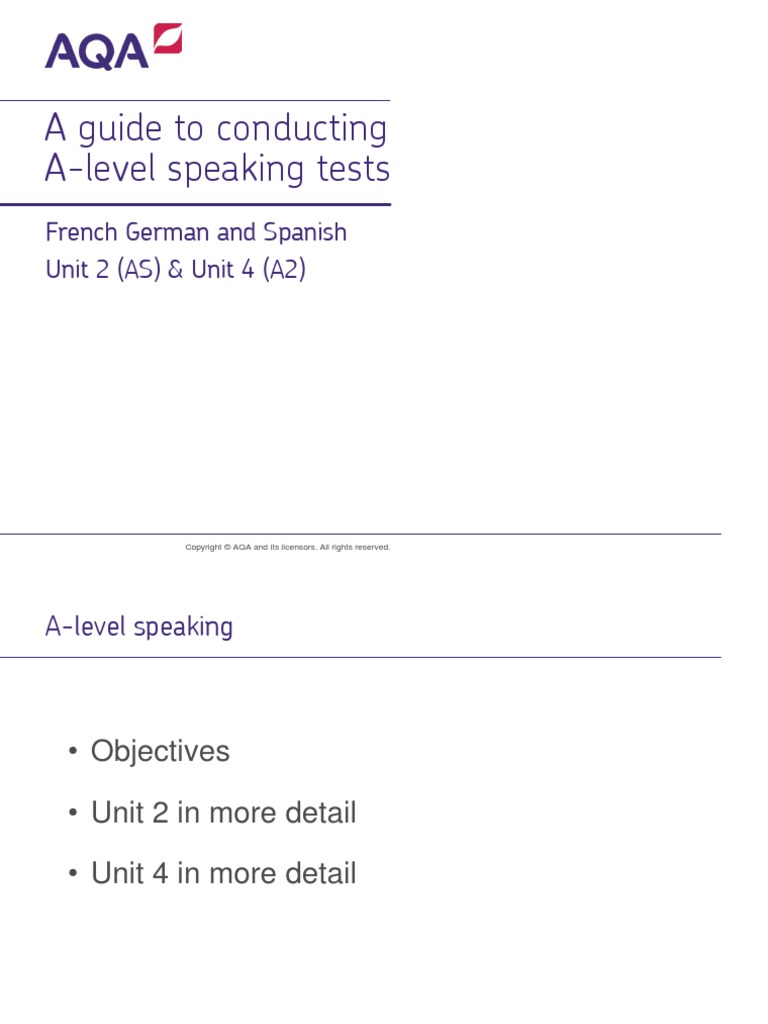 Aqa Speaking Guide Slides PDF | PDF | Test (Assessment) | Conversation