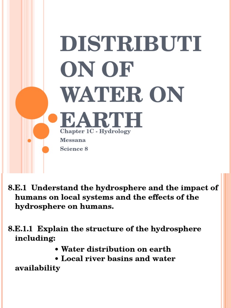 Water Distribution on Earth Explained | PDF | Fresh Water | Aquifer