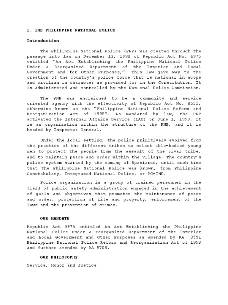 The PNP Organization | PDF | Legal Action | Police