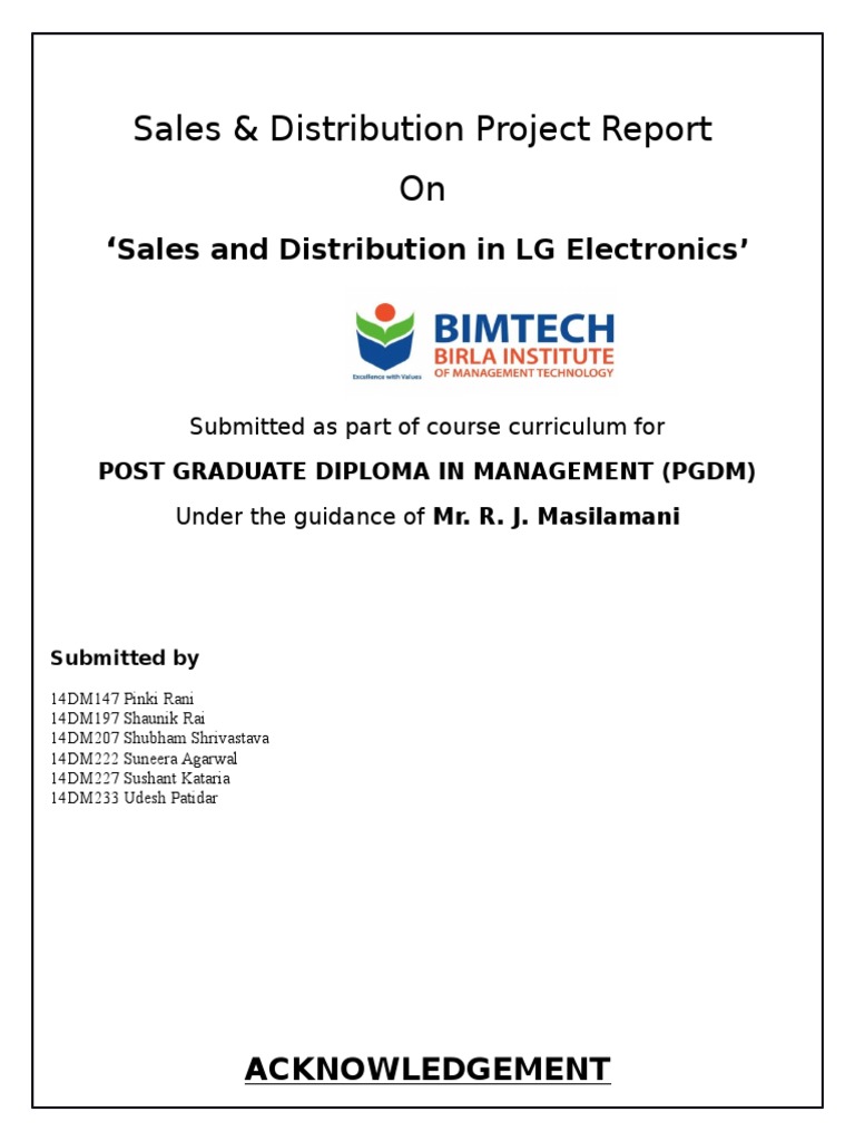 LG Electronics Sales & Distribution Analysis | PDF | Supply Chain ...