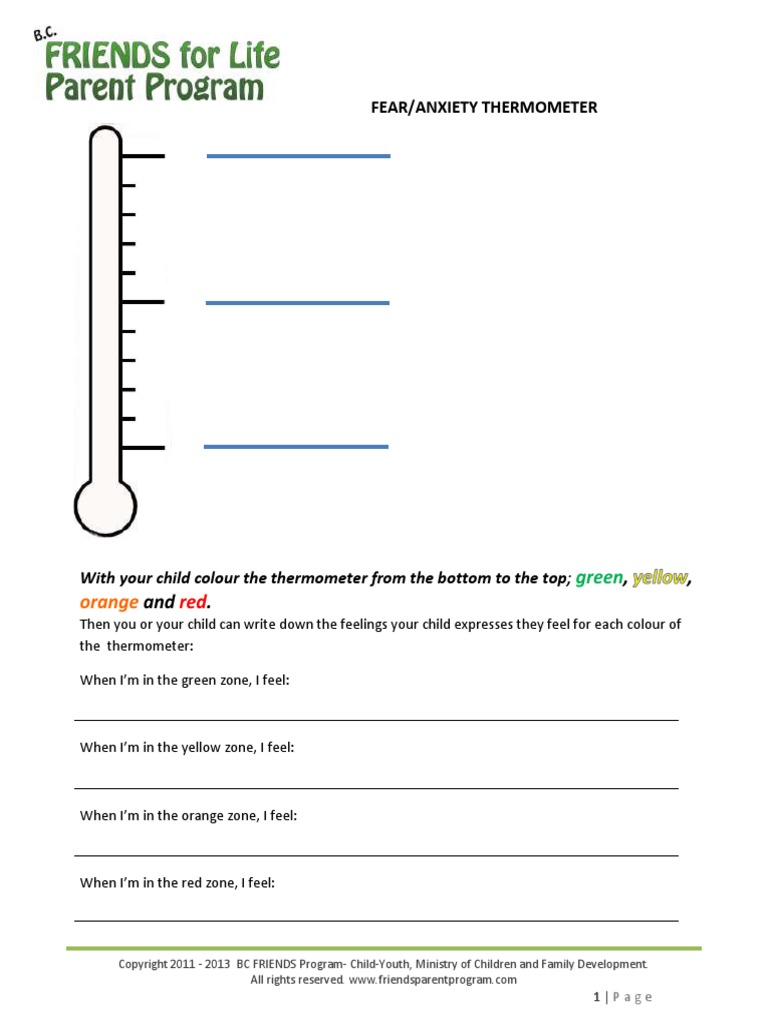 Fear-Anxiety Thermometer Final | PDF