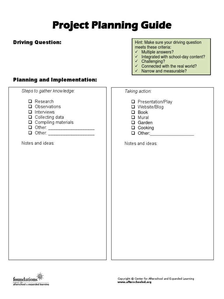 Project Planning Guide | PDF