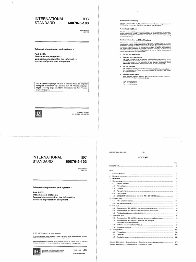 Iec 60870-5-103 | PDF