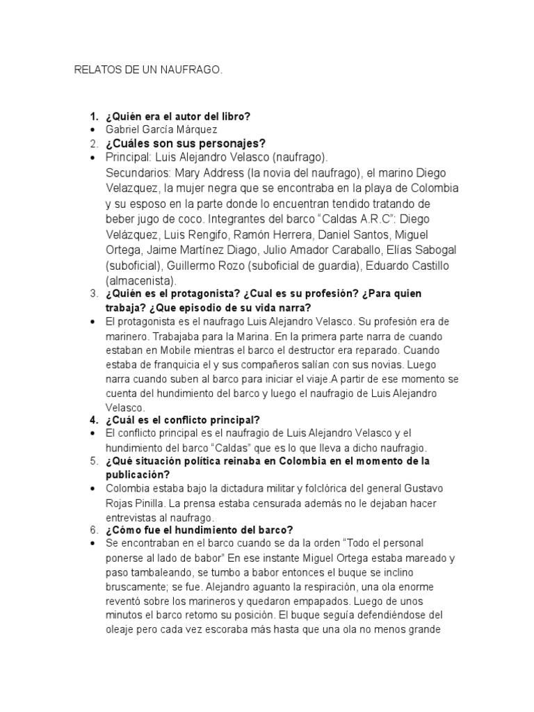 Relatos de Un Naufrago | PDF | Buques | Transporte de agua