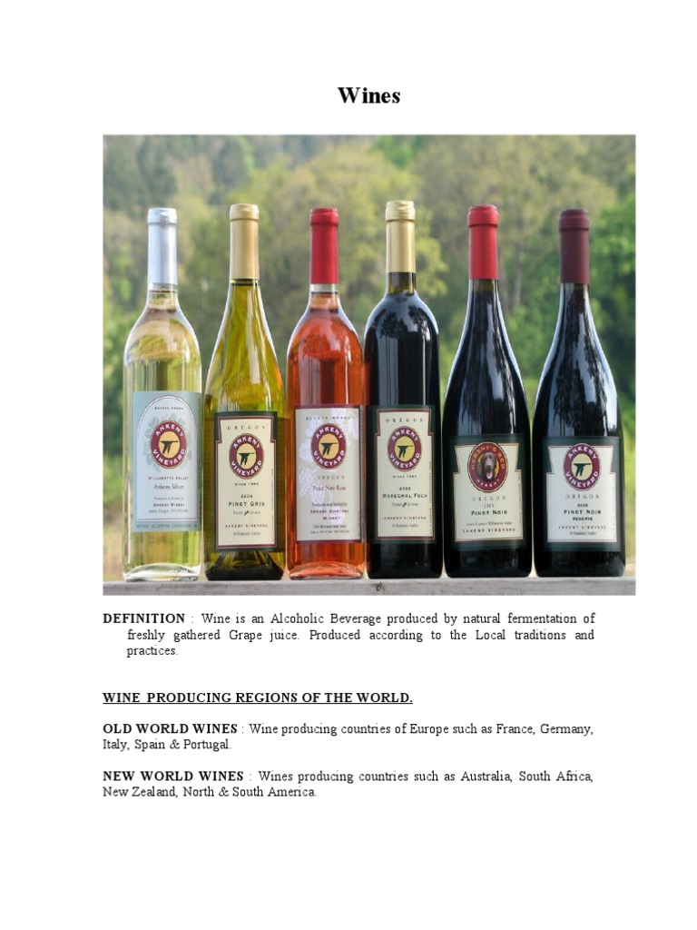 Types of Wines | PDF | Fermentation In Winemaking | Vitis