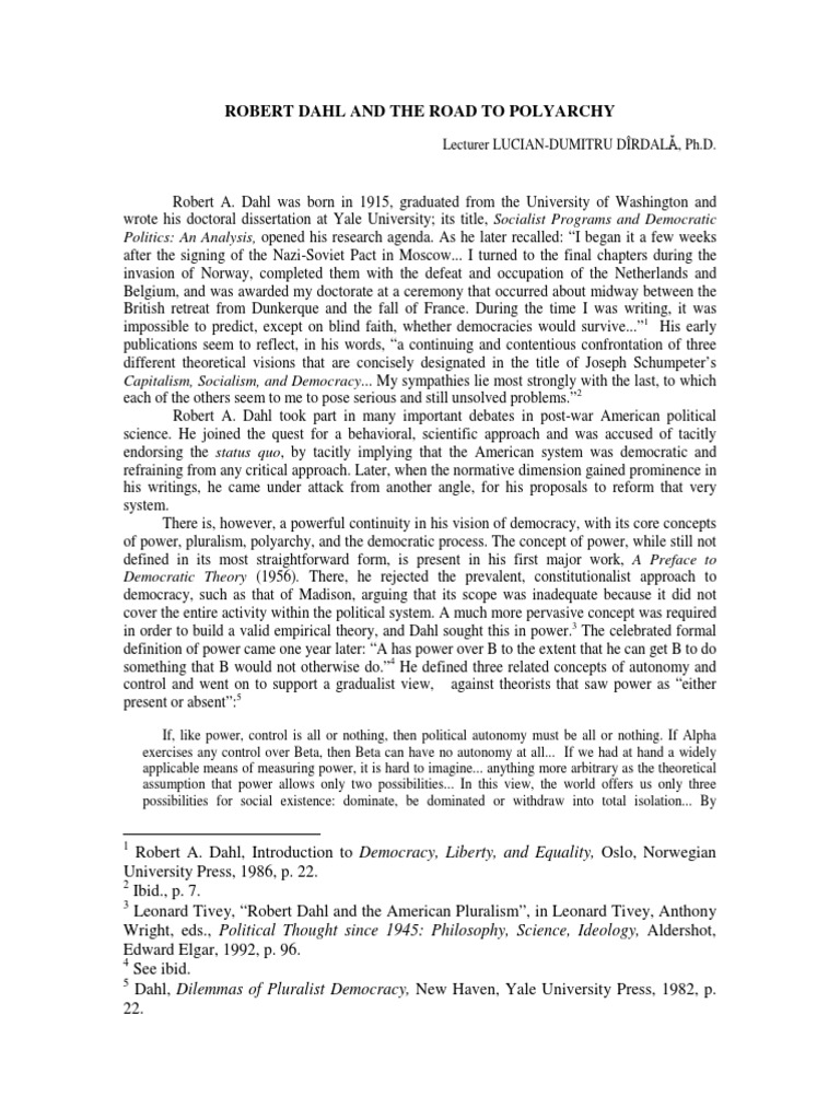 11 Robert Dahl | Democracy | Liberal Democracy