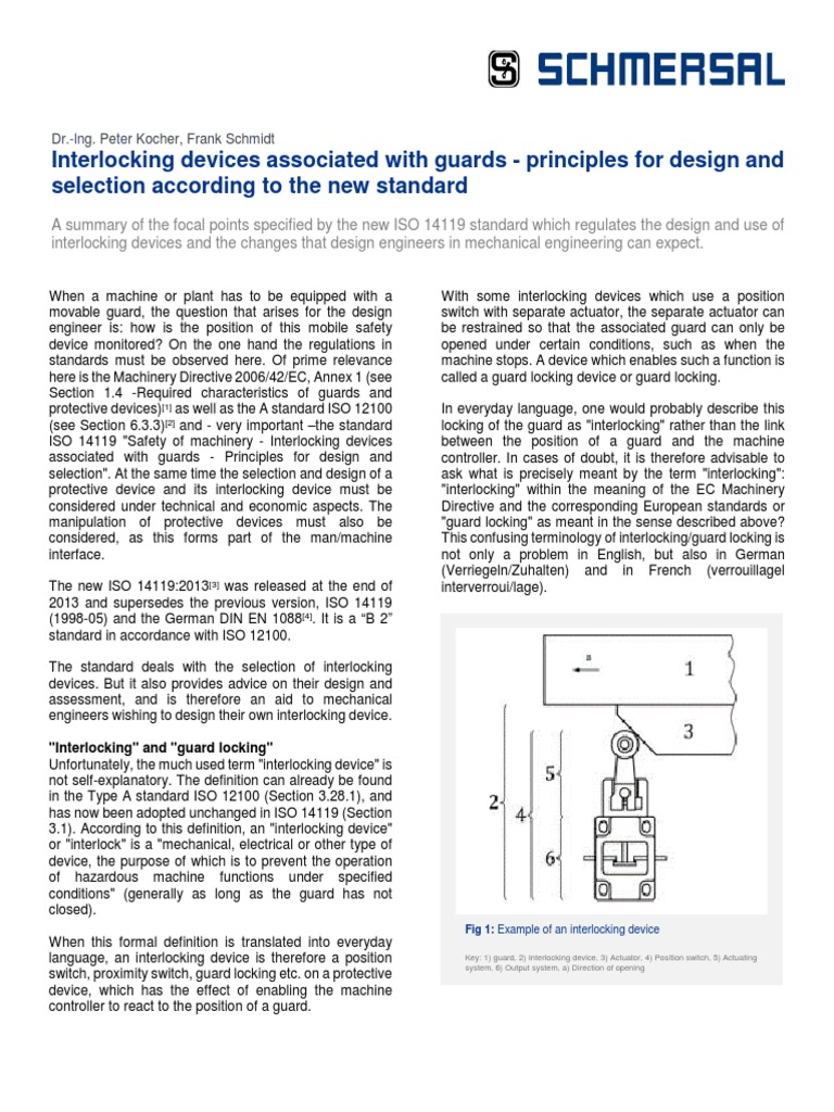 Design and Selection of Interlocking Devices | PDF | Machines | Switch