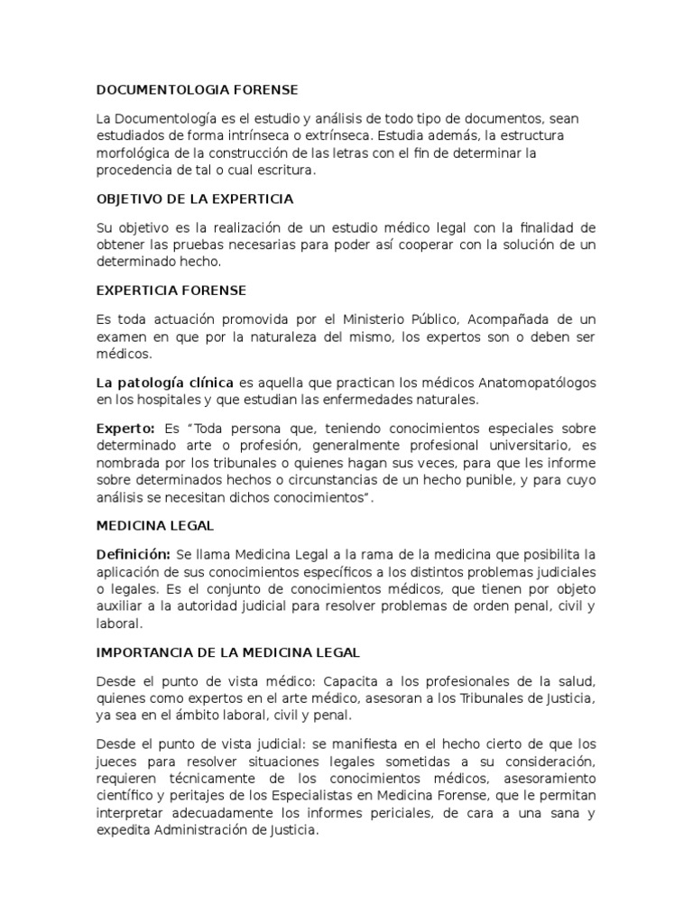 Documentologia Forense | PDF | Jurisprudencia médica | Testigo experto