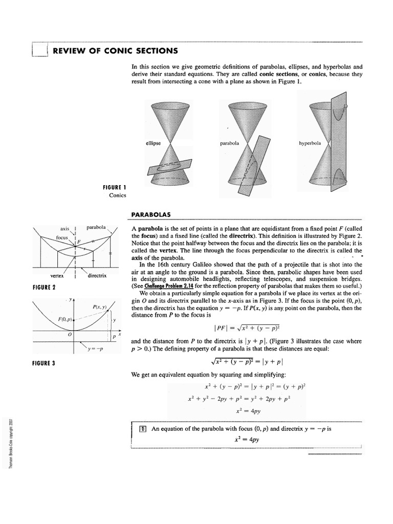 Conic Sections: Definitions and Equations | PDF | Ellipse | Analytic ...