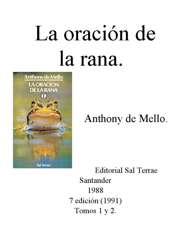 De Mello Anthony - La Oración de La Rana | PDF | Oración | Sociedad de ...