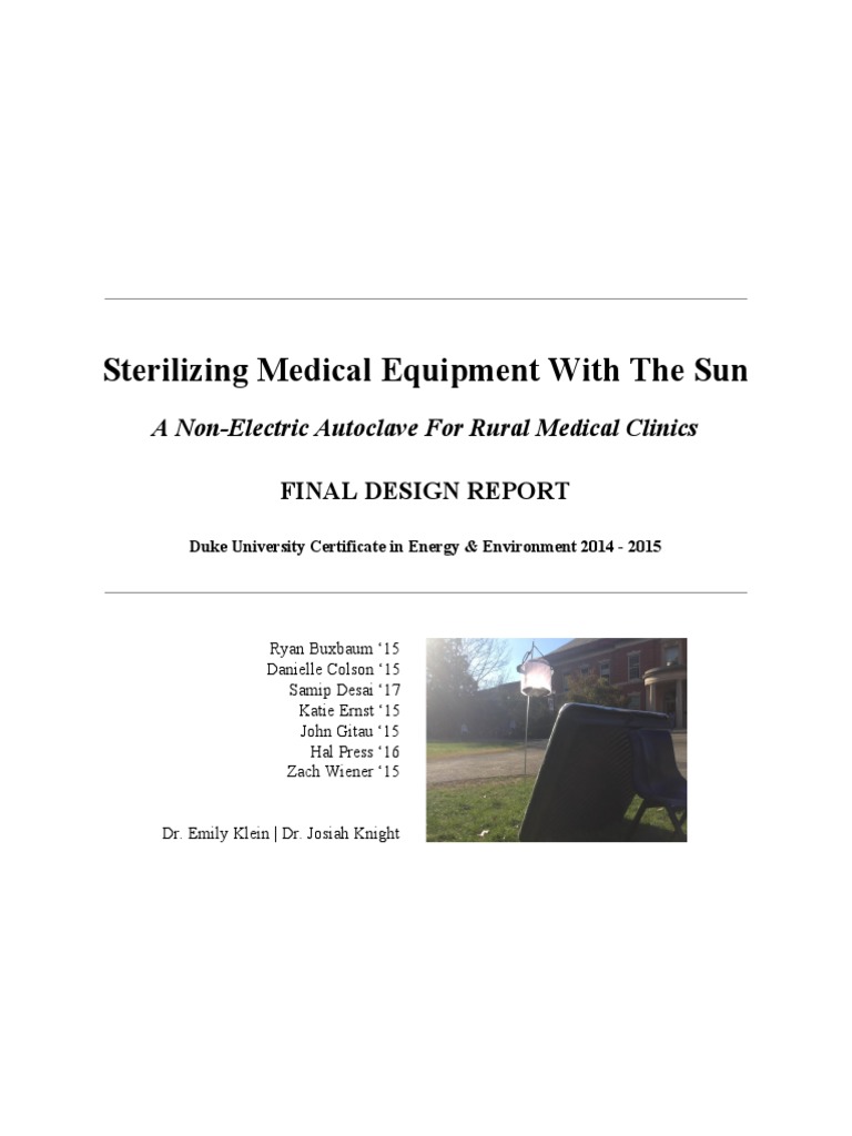 Solar Autoclave Final Report | PDF | Clean Development Mechanism ...