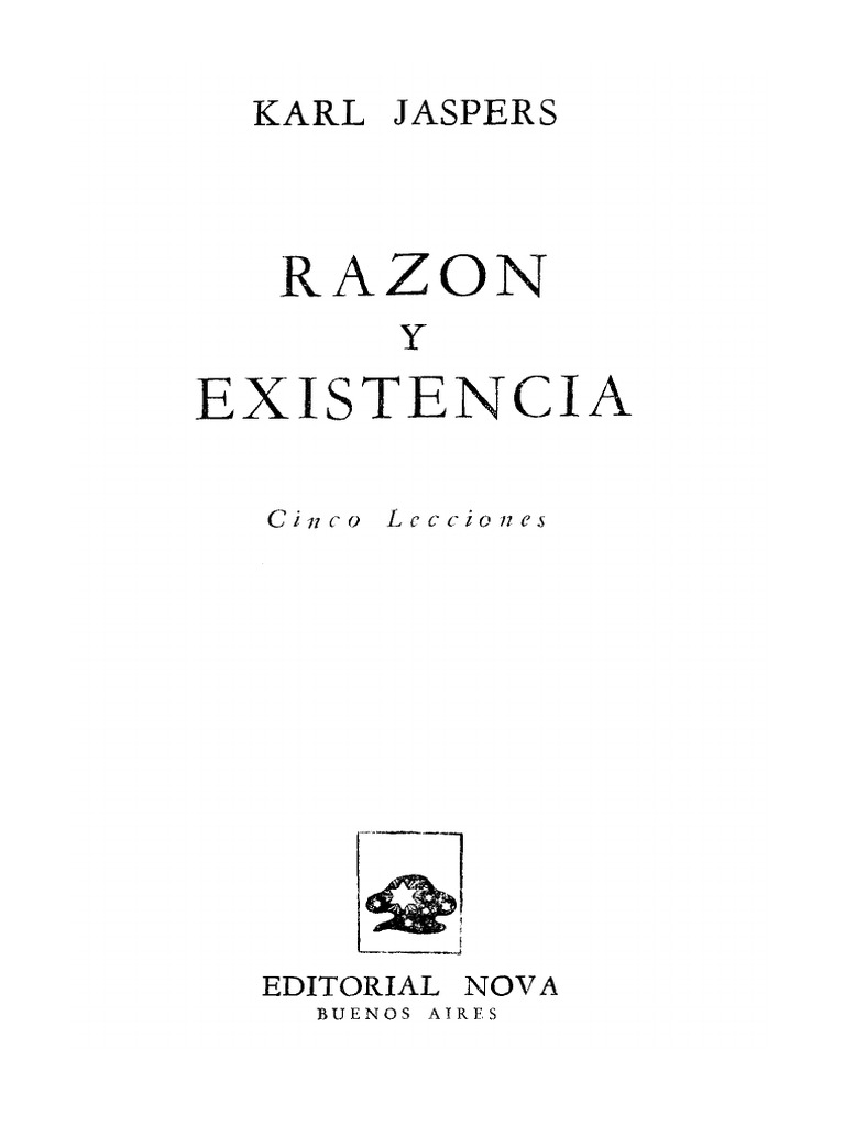 Jaspers Karl - Razon Y Existencia | PDF