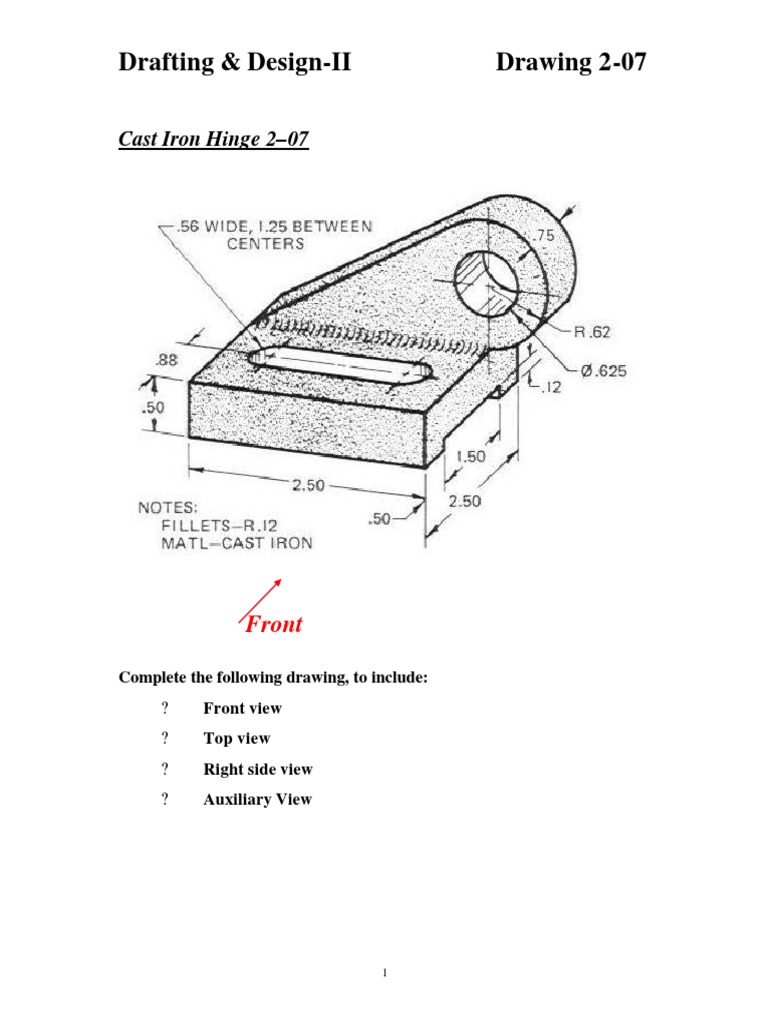 Cast Iron Hinge Drawing Instructions | PDF