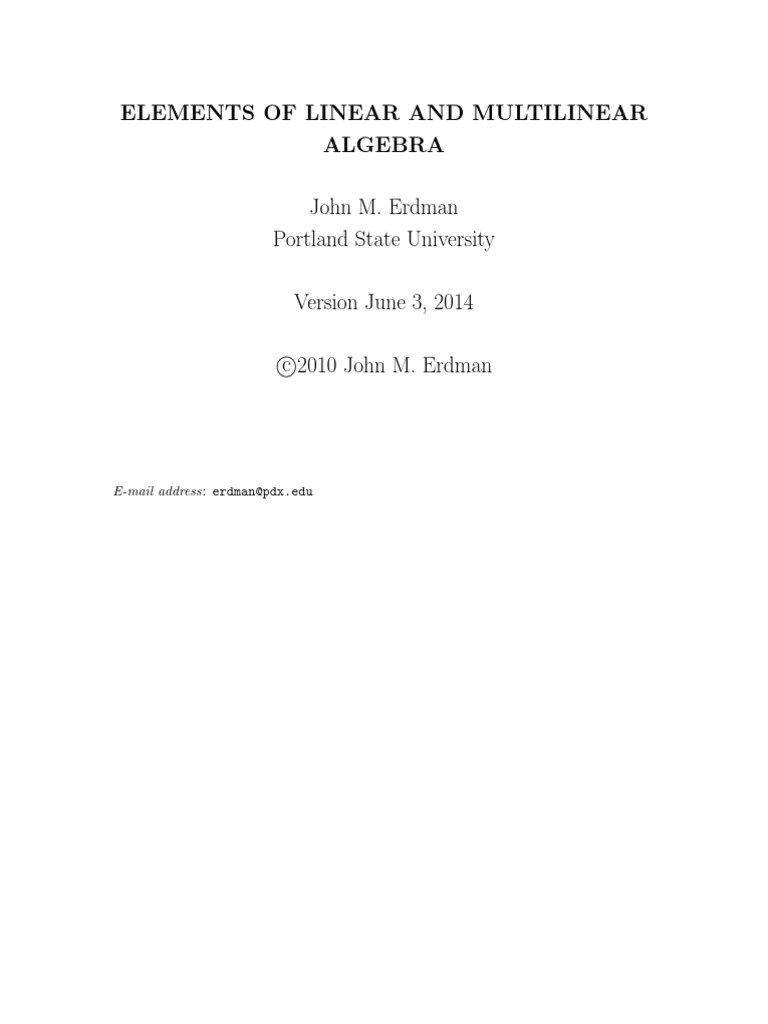 Multilinear Algebra PDF | Basis (Linear Algebra) | Vector Space