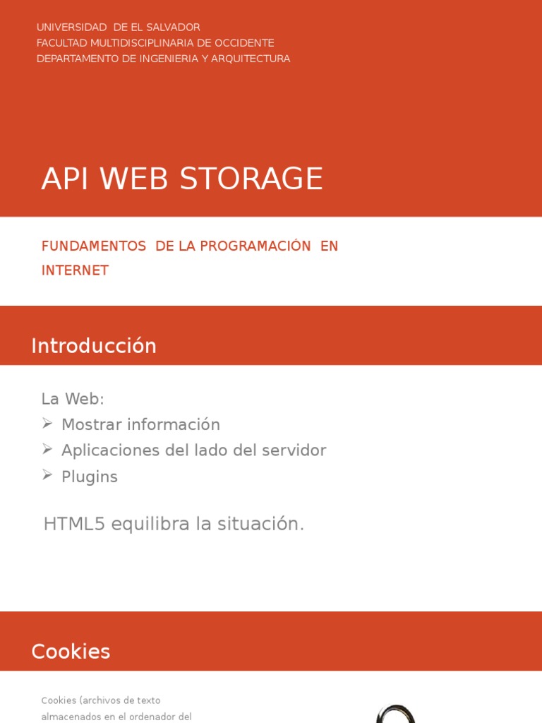 API Web Storage | PDF | Cookie HTTP | Clave (criptografía)