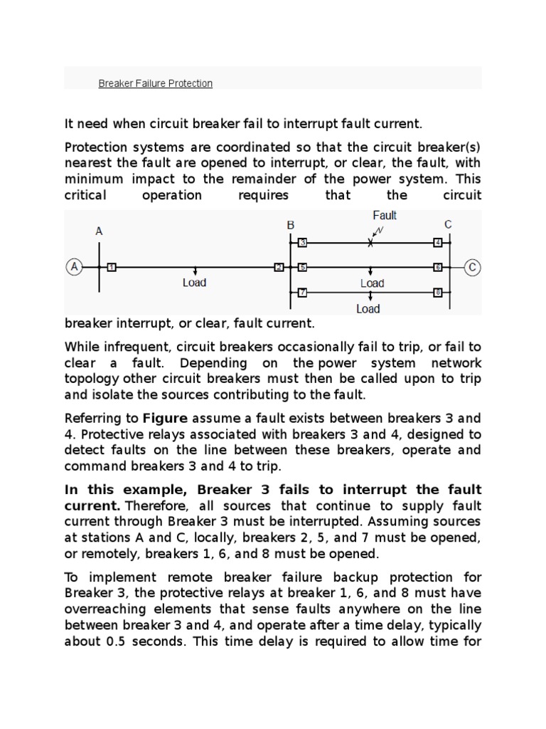 Breaker Failure Protection | PDF | Electric Power System | Relay
