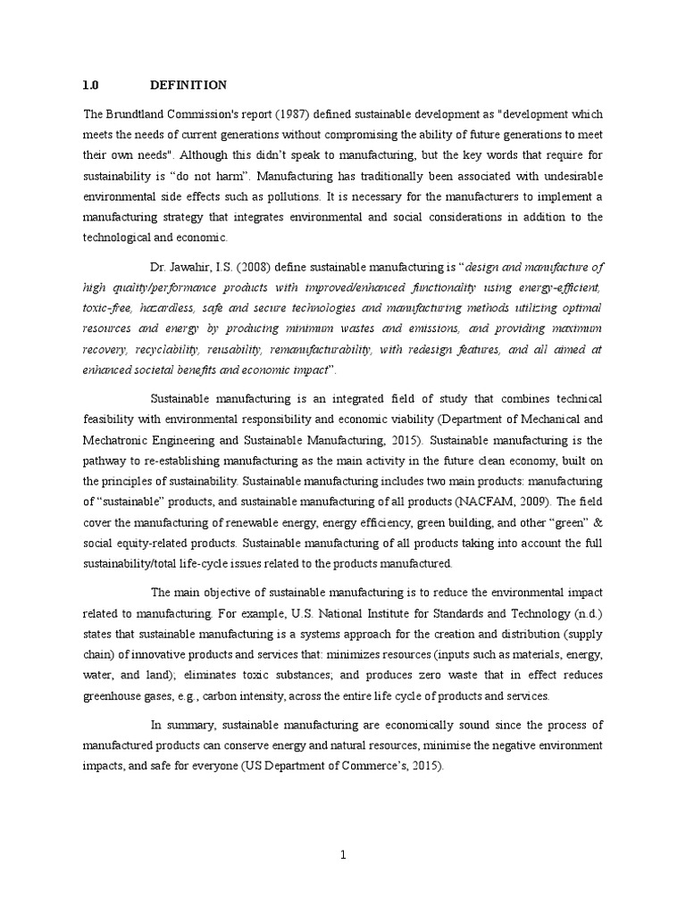 Sustainable Manufacturing | PDF | Life Cycle Assessment | Sustainability