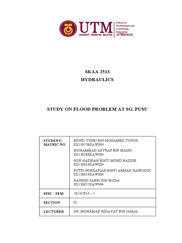 Hydraulic Assignment | PDF | Flood | River