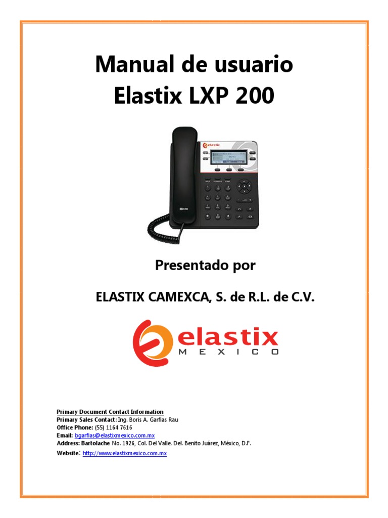 Manual LXP200 Formato Elastix | PDF | protocolo de Iniciacion de Sesion | Red mundial