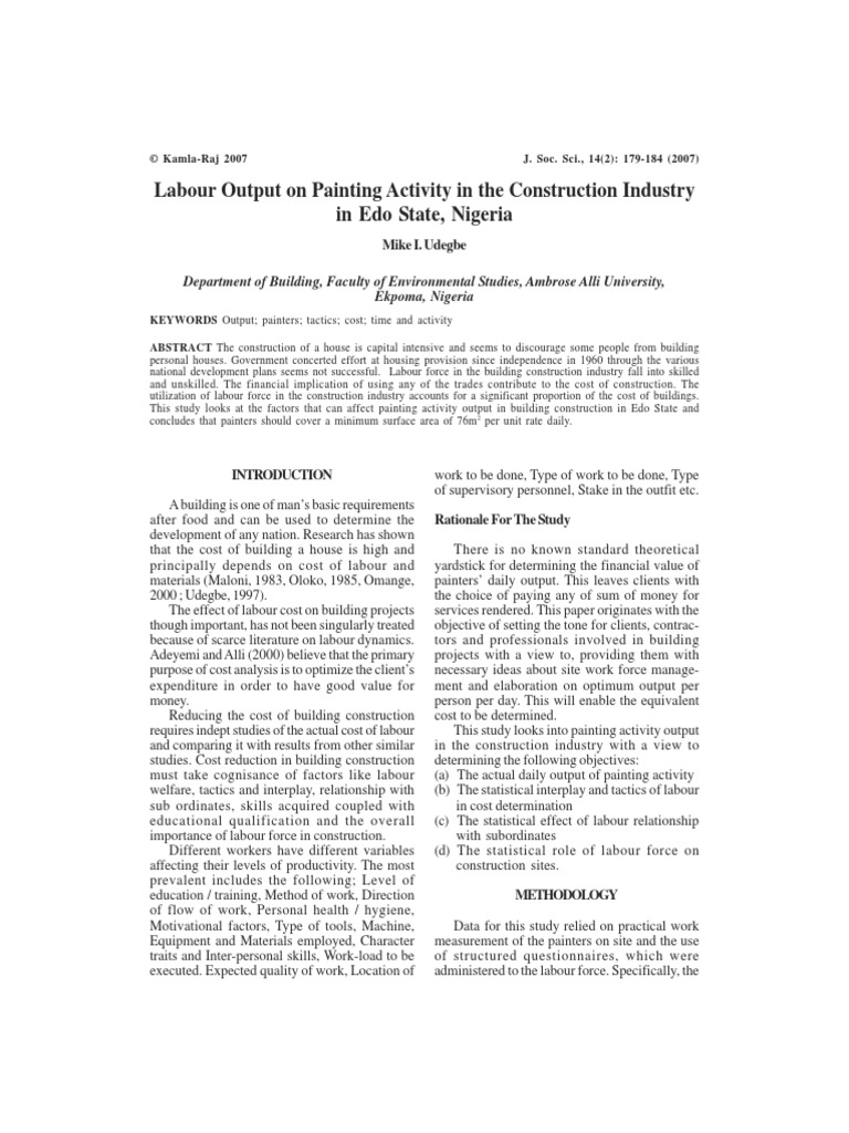 Labour Output On Painting | PDF | Chi Squared Distribution | Labour ...