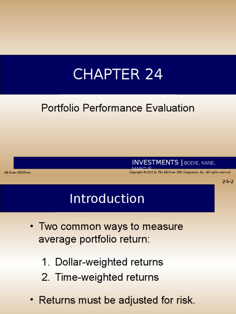 IAE Chap 24 Portfolio Performance Evaluation | PDF | Beta (Finance ...