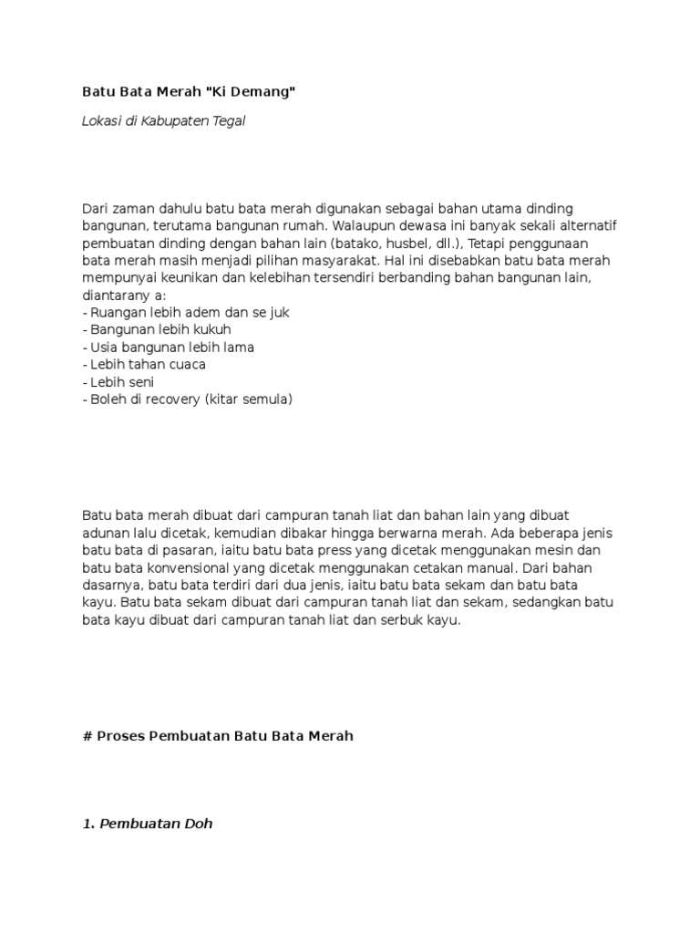 Batu Bata Merah | PDF | Griya & Taman | Sains & Matematika