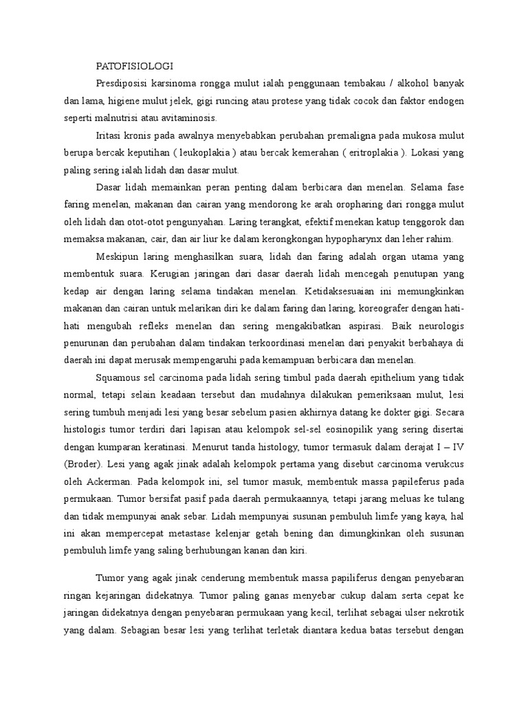 Patofisiologi CA Lidah | PDF | Sains & Matematika