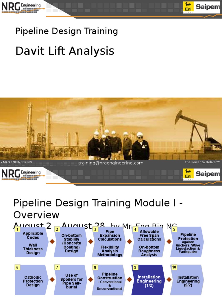 14 - NRG - Pipe Installation - Davit Lift | PDF | Pipeline Transport ...