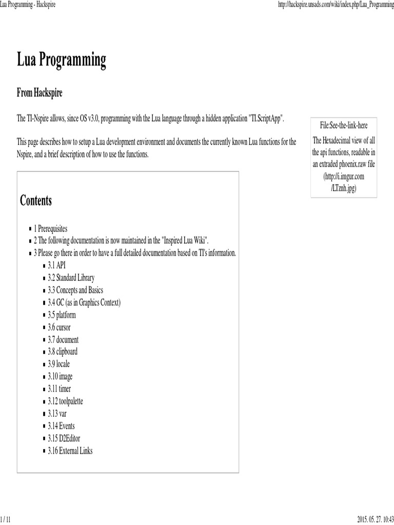 Lua Programming Hackspire Pdf Scripting Language Integer Computer Science
